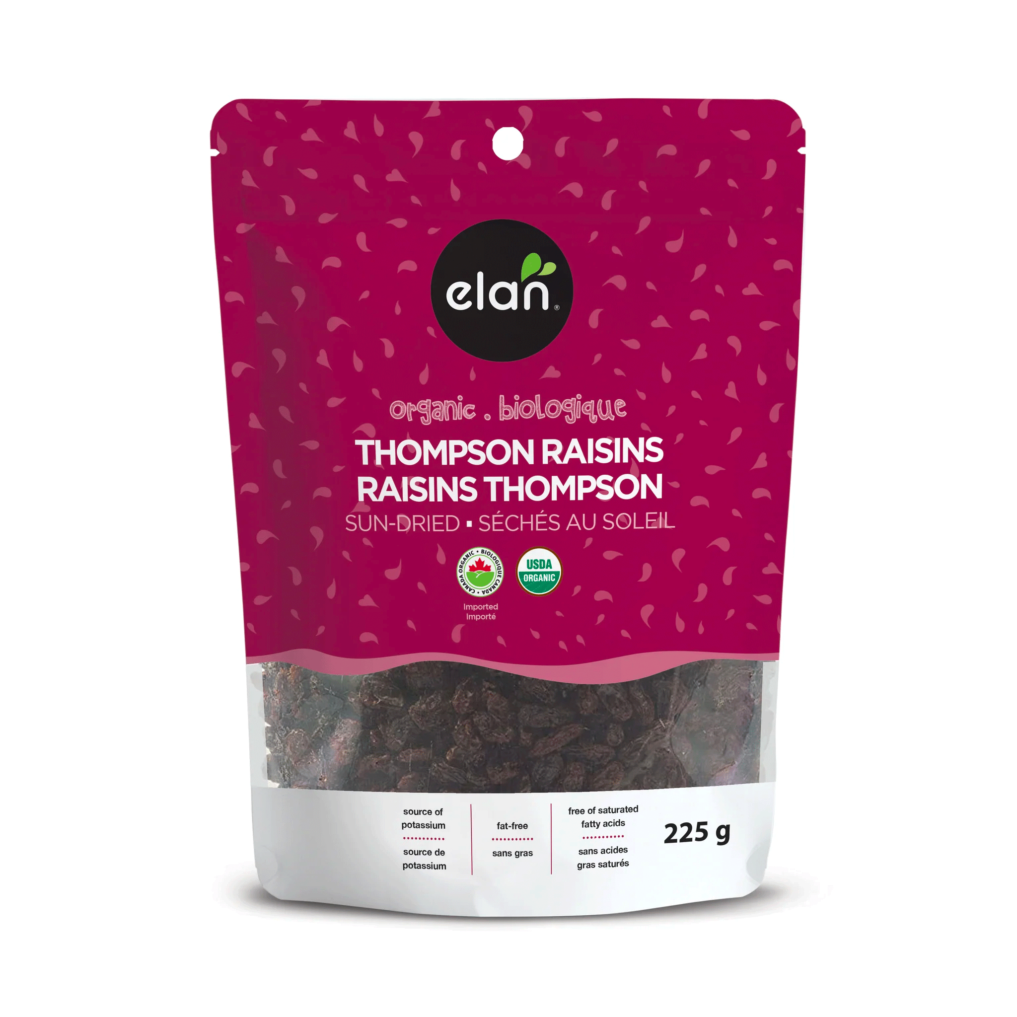 Elan Organic Sun Dried Thompson Raisins, 225g – Rise Market
