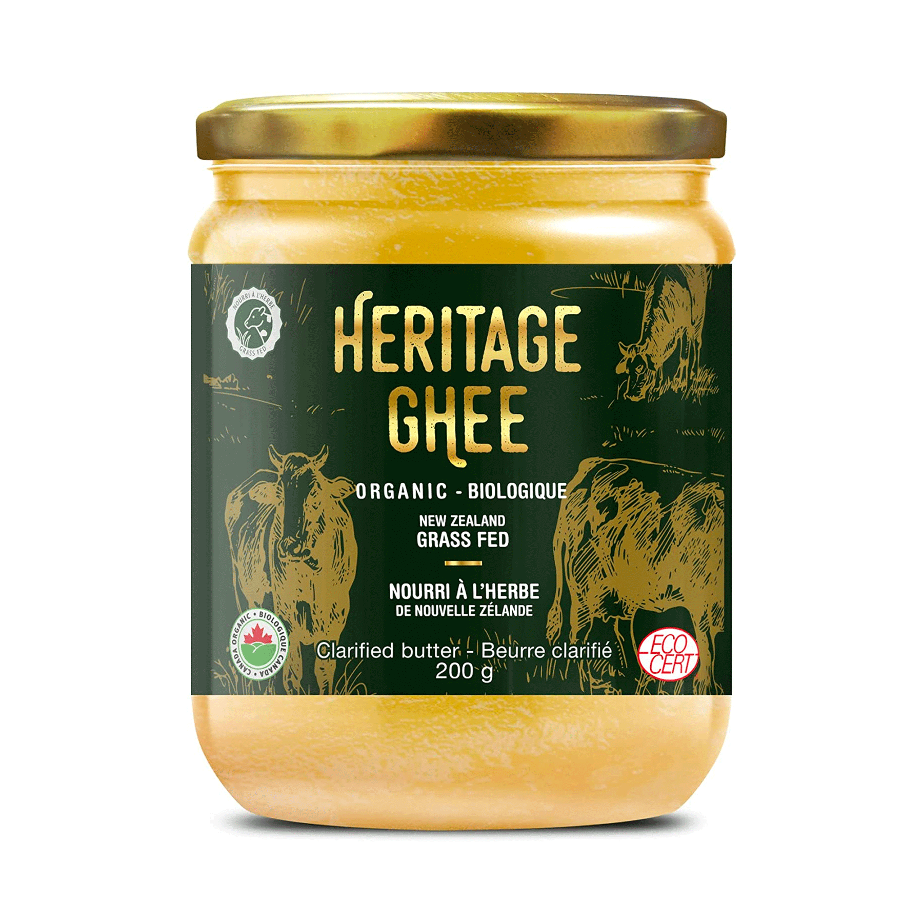 Heritage Ghee - Organic New Zealand Grass Fed Ghee, 200g – Rise Market