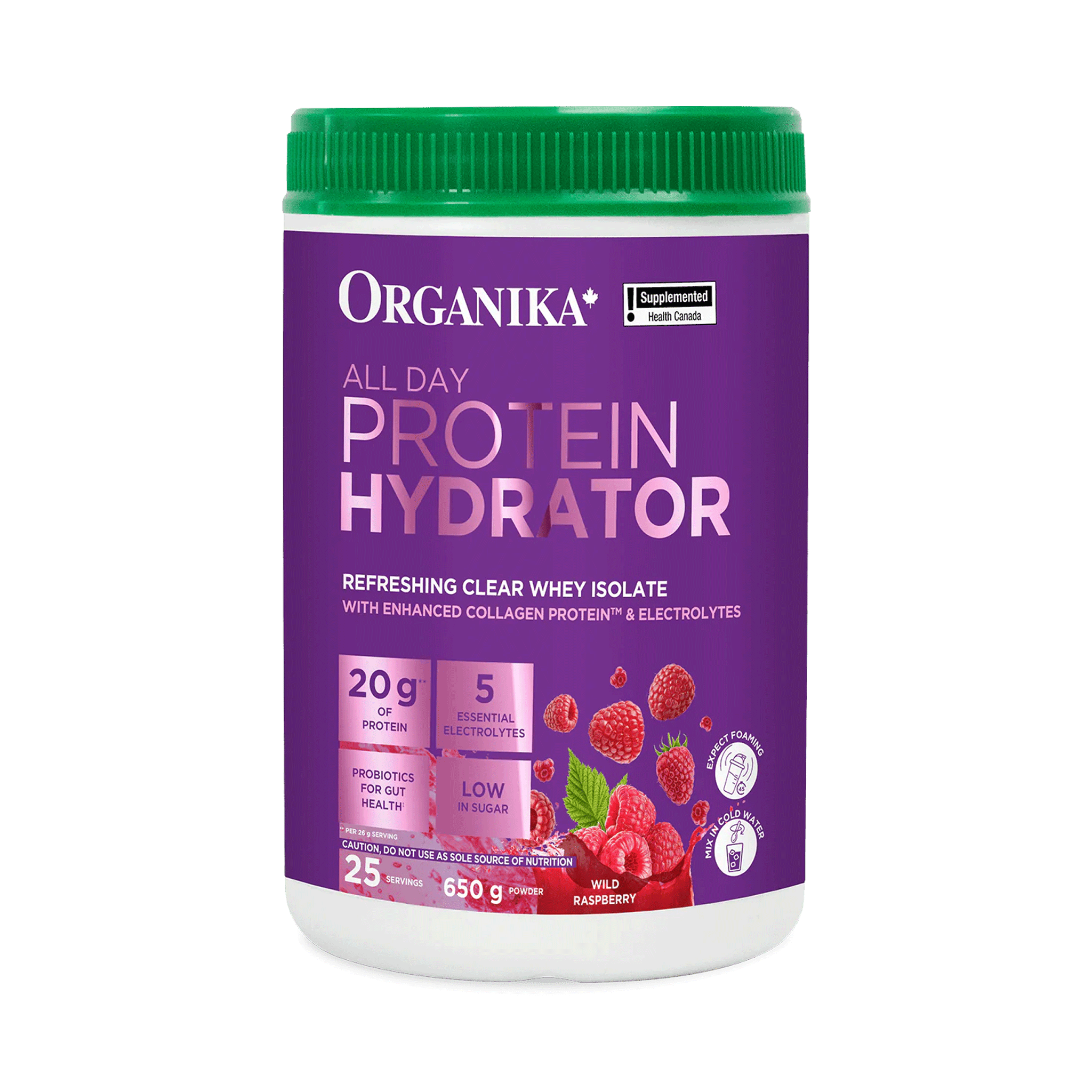 Organika All Day Protein Hydrator - Wild Raspberry, 650g – Rise Market