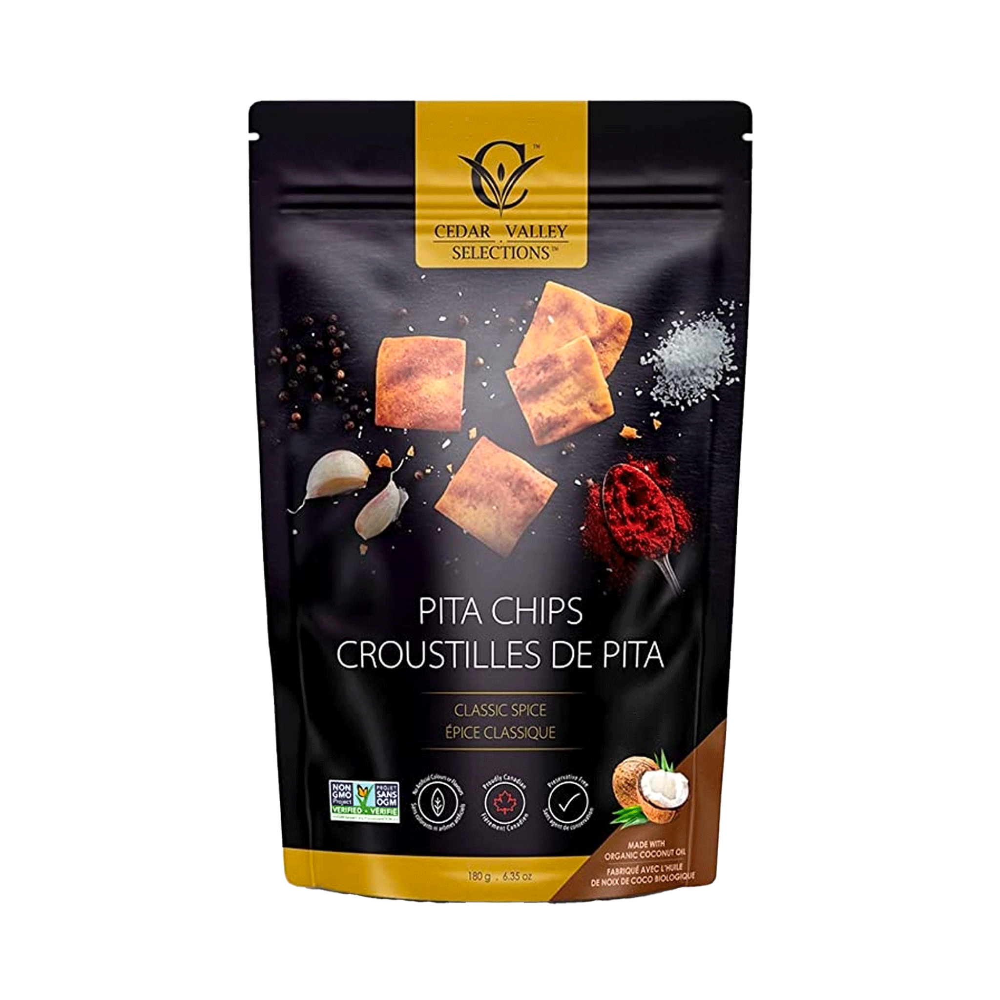 Cedar Valley Selections Classic Spice Pita Chips (Coconut Oil), 180g ...