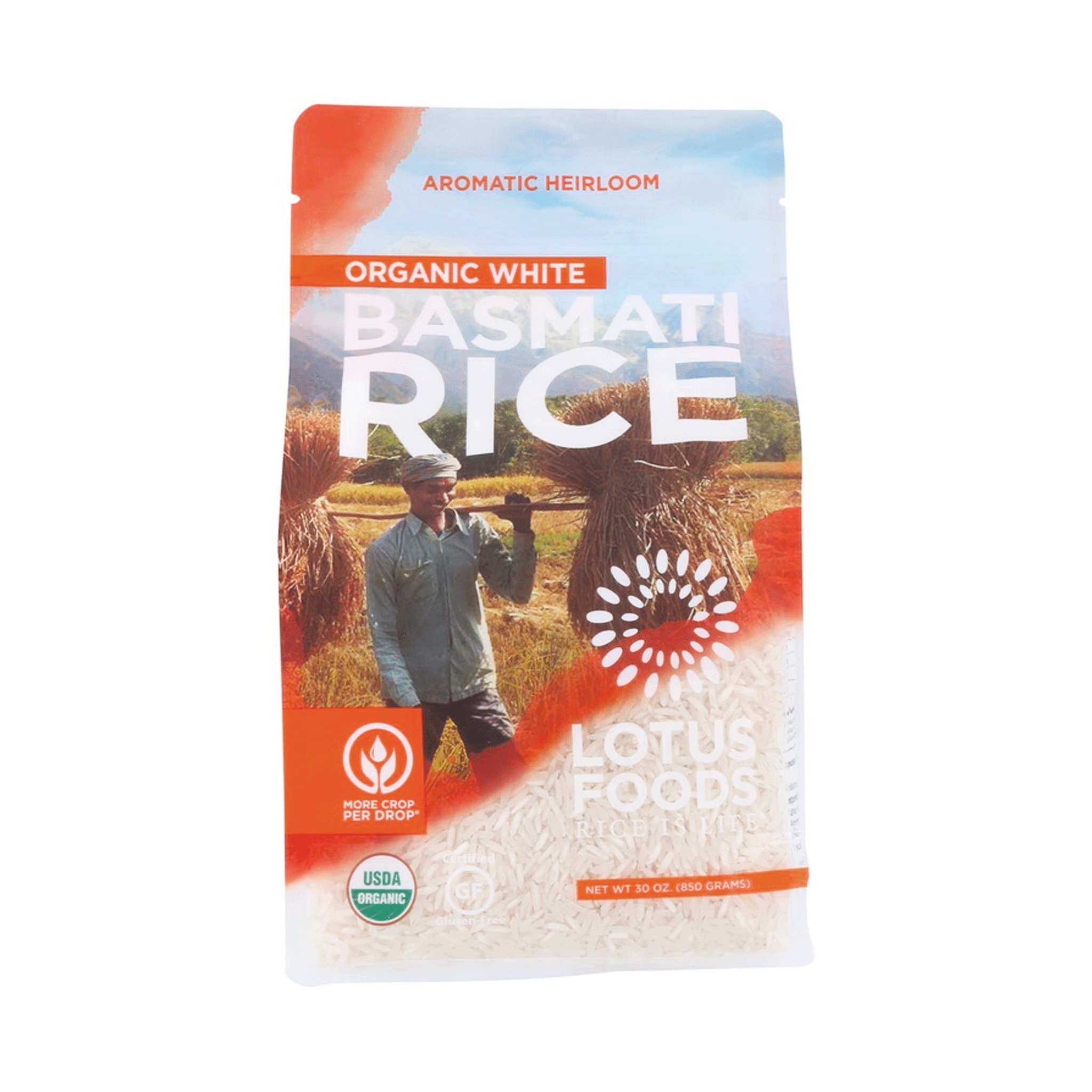 Lotus Foods Organic White Basmati Rice, 850g – Rise Market