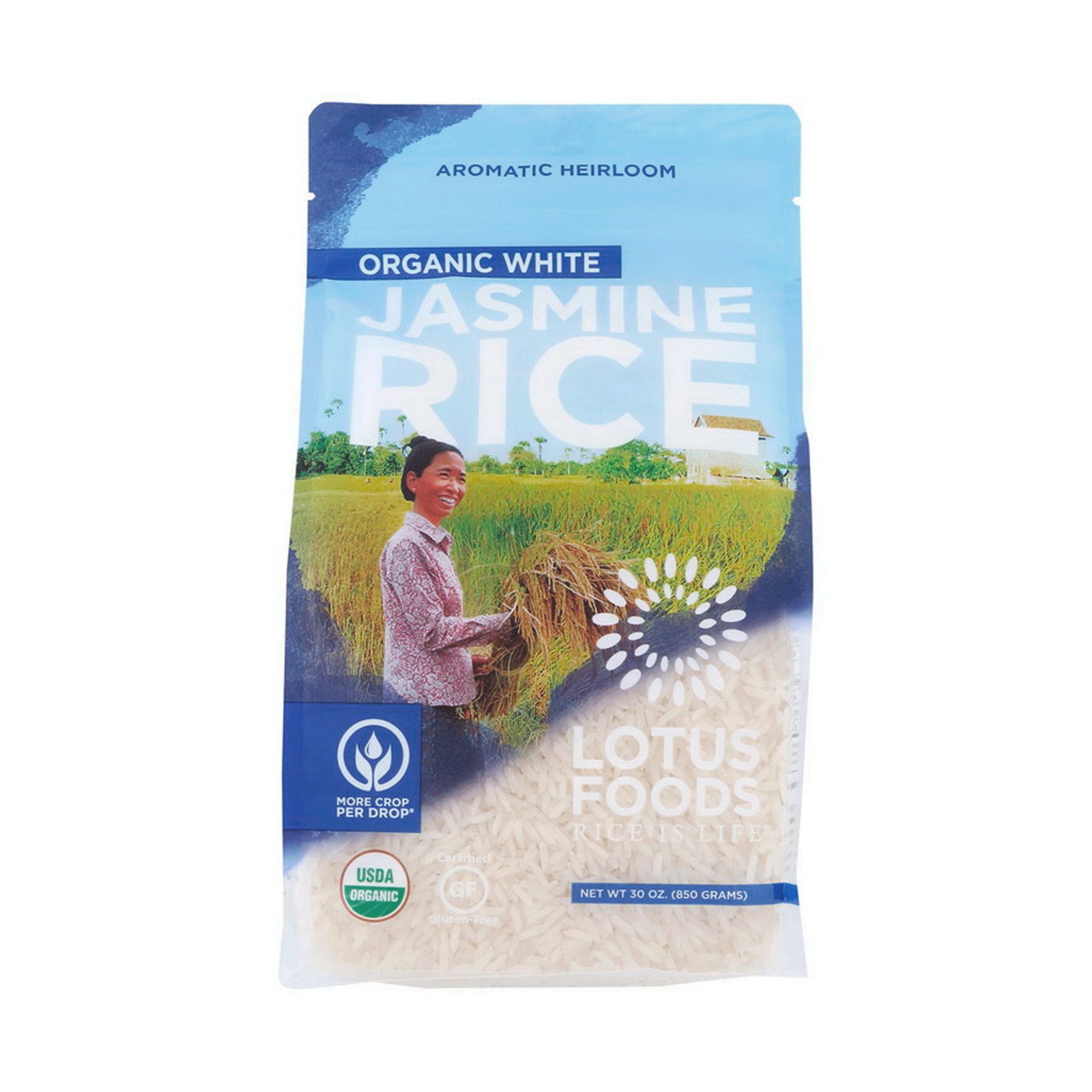 Lotus Foods Organic White Jasmine Rice, 850g – Rise Market