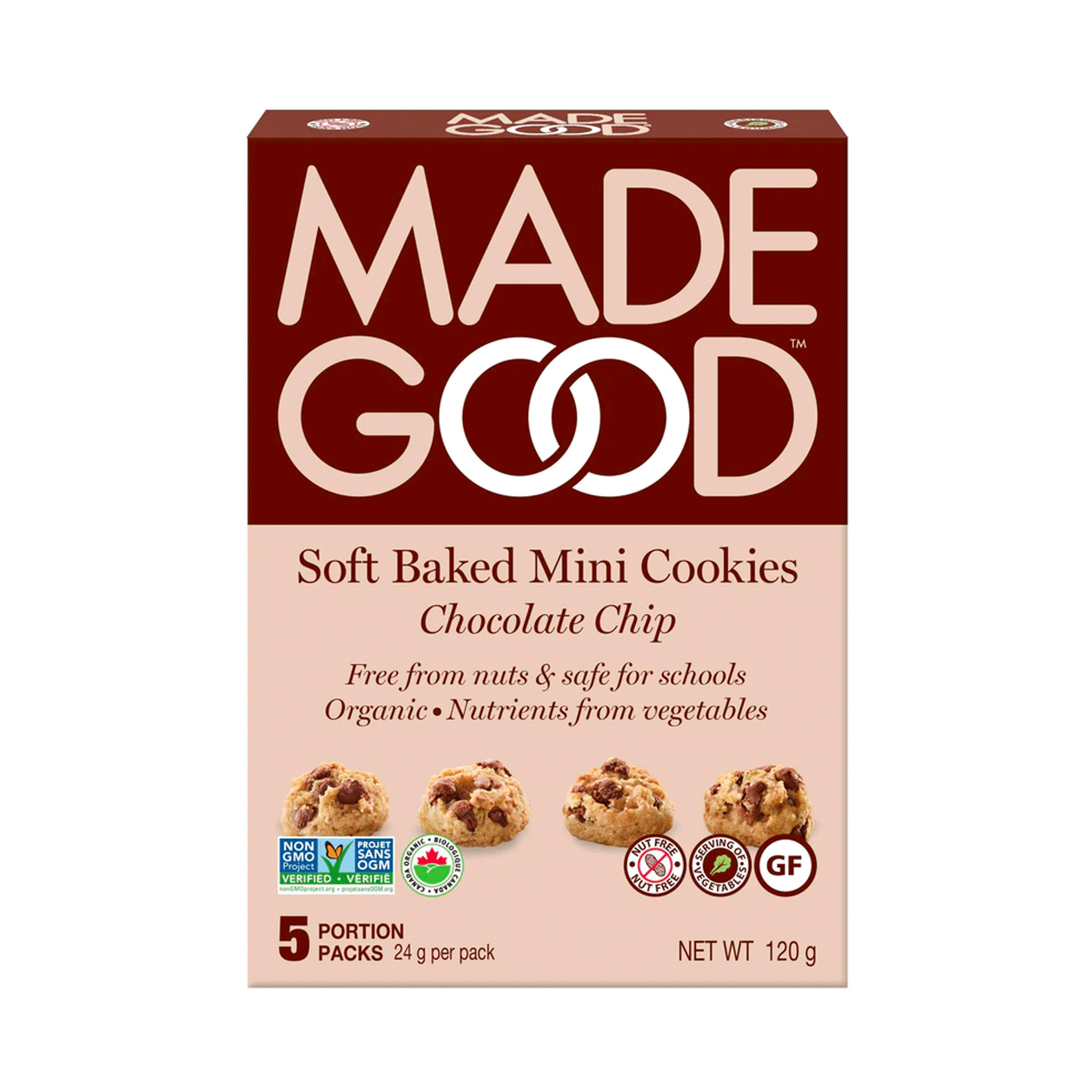 Made Good Organic Chocolate Chip Soft Baked Mini Cookies, 5x24g Packs ...